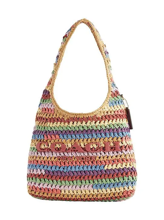 COACH Brooklyn 28 Straw Shoulder Bag - Multi