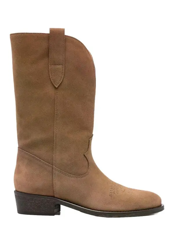 VIA ROMA 15 Perforated Pull-on Boots - Neutrals