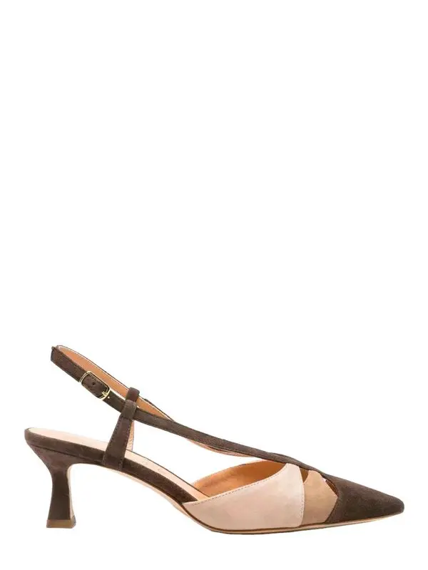 JULIE DEE Cut-out Slingback Pumps - Brown