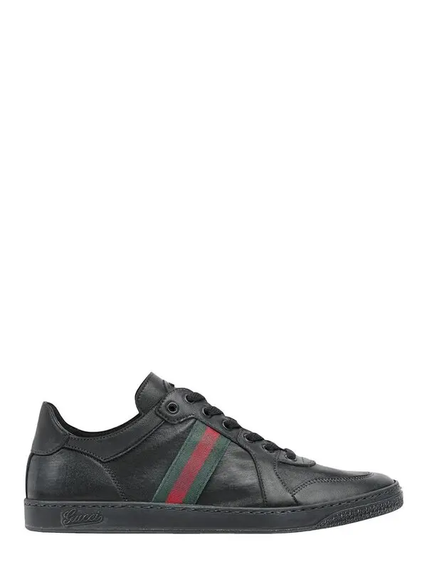 Gucci Stretch Leather Low-top Sneaker - Black