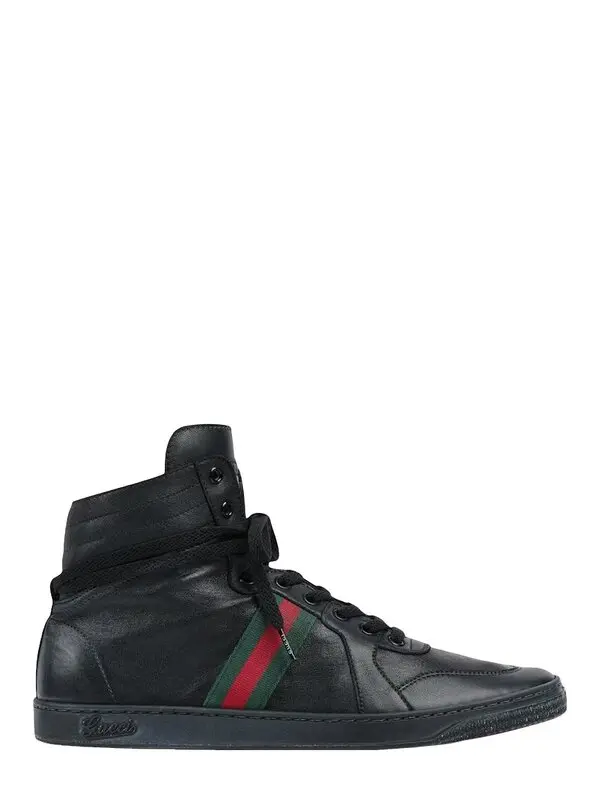 Gucci Stretch Leather High-top Sneakers - Black
