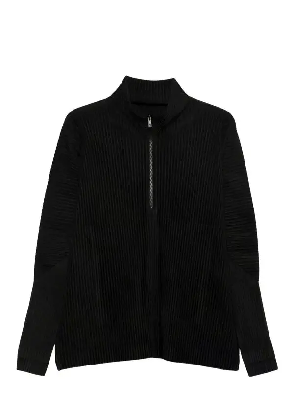 Issey Miyake Pleated Zip Jacket - Black