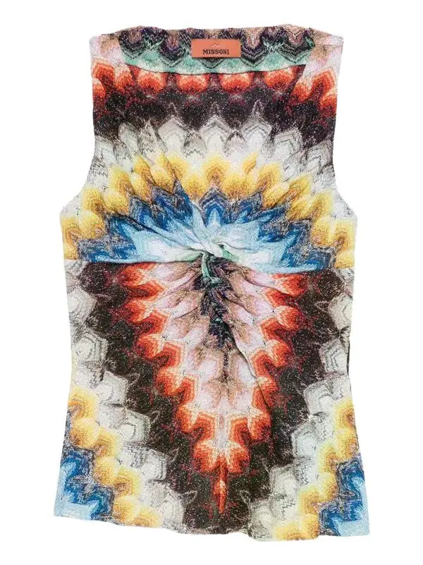 Missoni Patterned Twist Top - Red