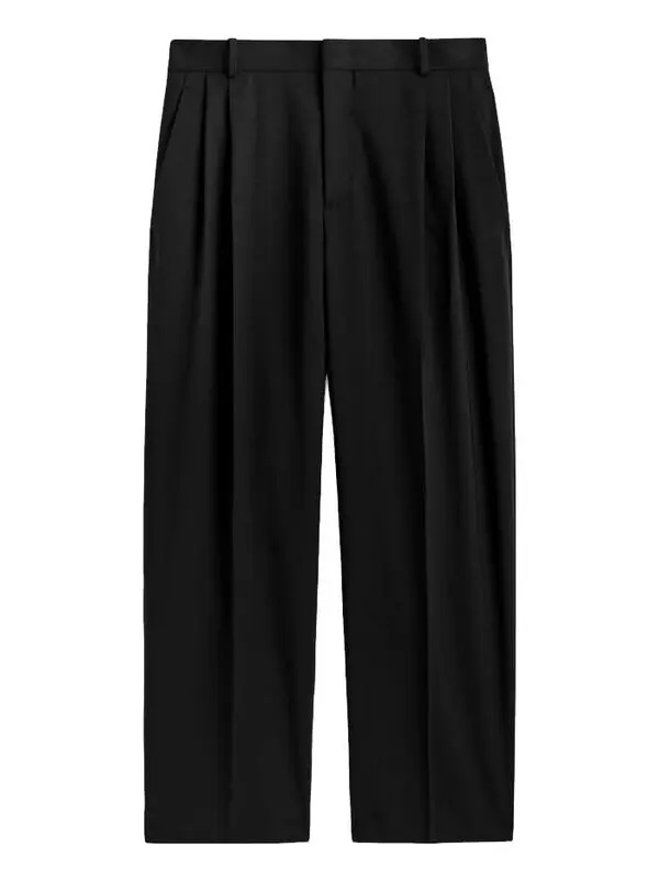 Cos Fluid Wool Wide-leg Pants - Black