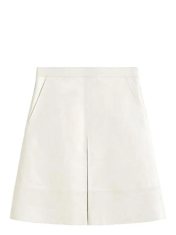 Cos Pleated Textured-leather Midi Skirt - White