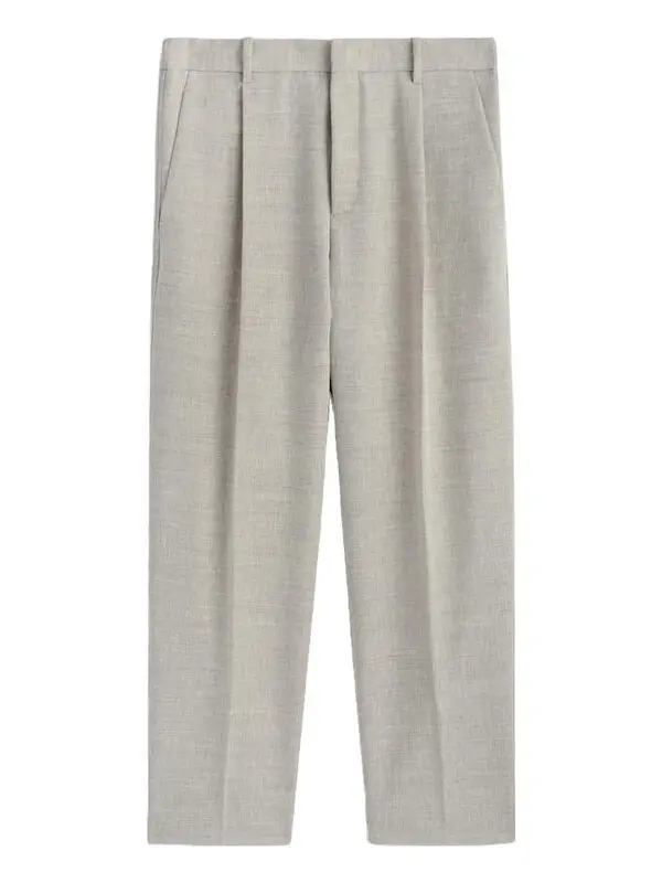 Cos Linen-wool Barrel-leg Pants - Beige