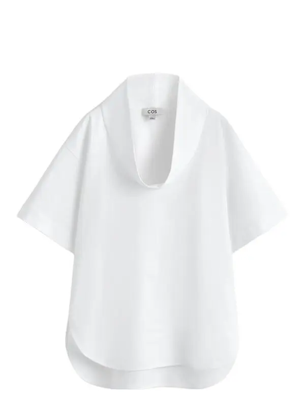 Cos Exaggerated Mock-neck Top - White