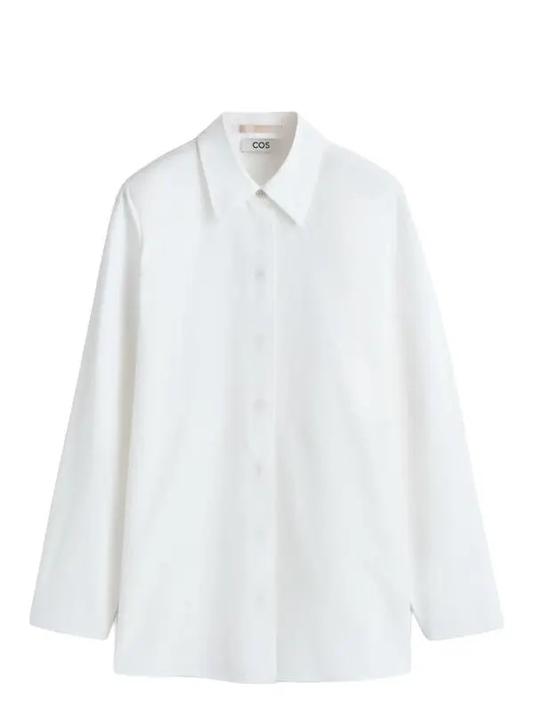 Cos Rounded Cotton-silk Shirt - White