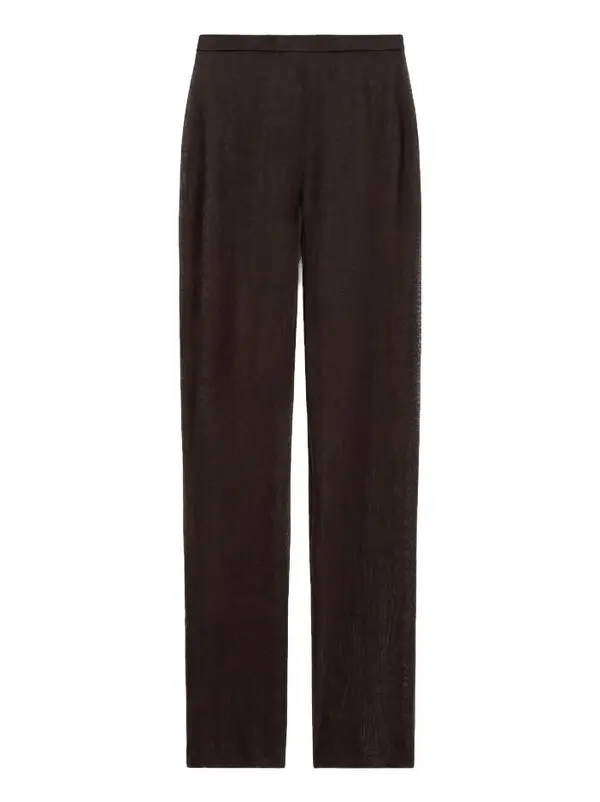 Cos Seamless Sheer Knitted Silk Pants - Brown