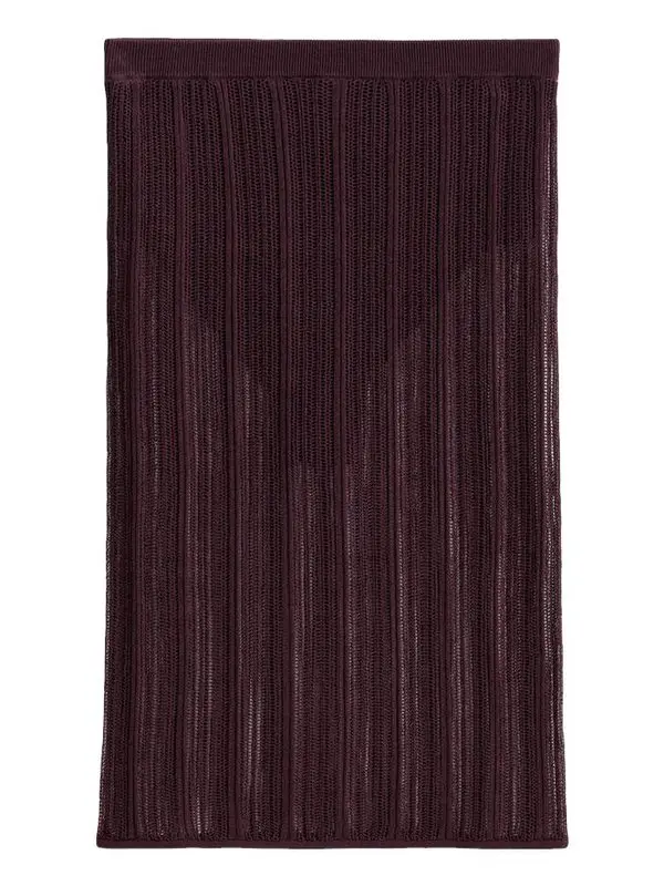 Cos Sheer Lace-knit Skirt - Brown