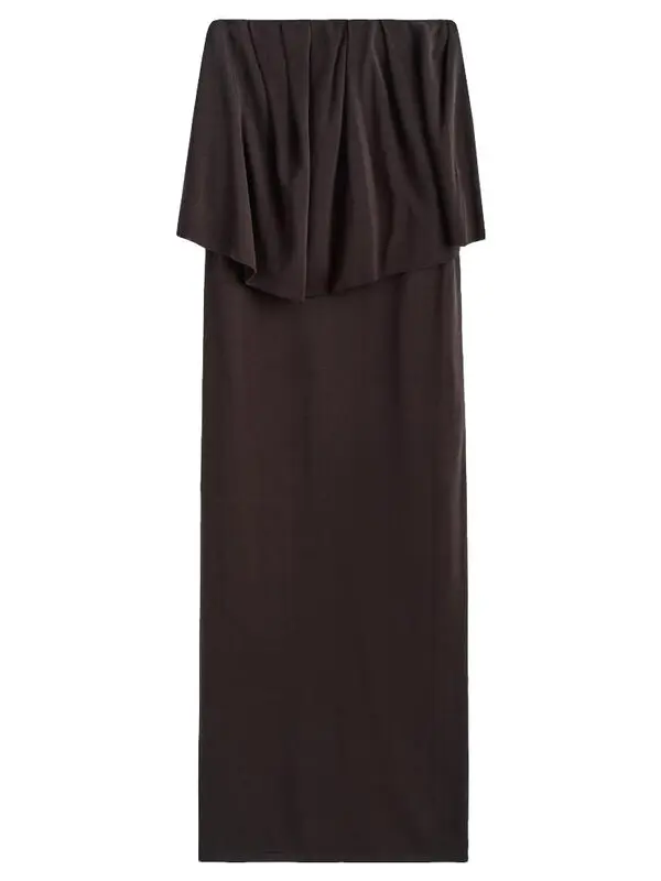 Cos Layered Sheer-knit Bandeau Maxi Dress - Brown