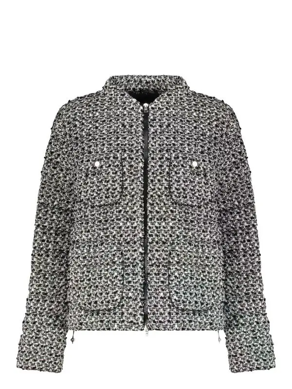 Herno Zip-up Bouclé Puffer Jacket - Black