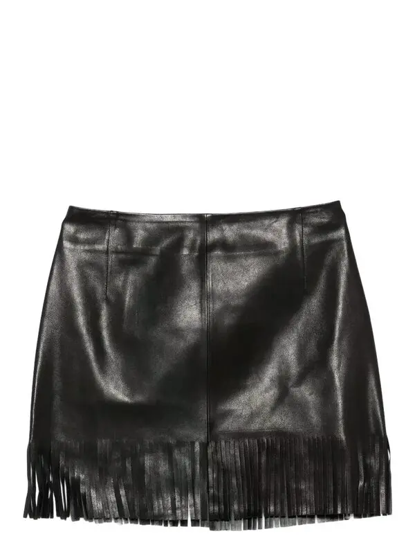Nour Hammour Fringed Mini Skirt - Black