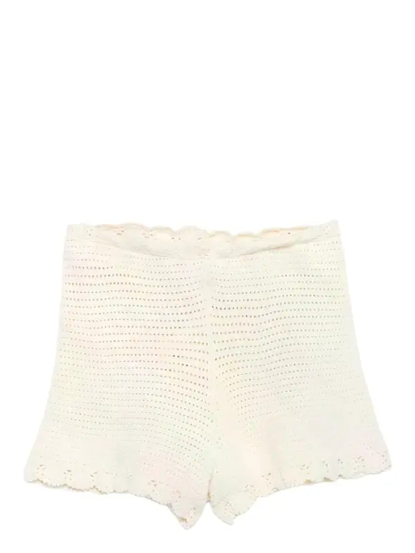 Posse Dylan Crocheted Mini Shorts - Neutrals