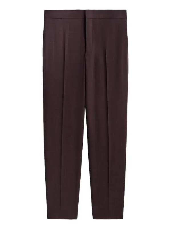 Cos Fluid Wool Slim-fit Pants - Brown