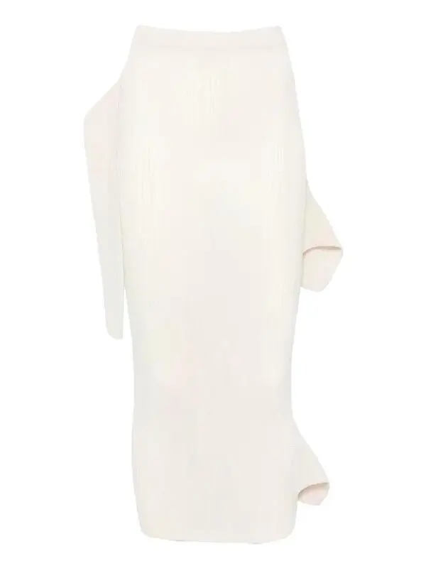 Issey Miyake Ruffled Midi Skirt - Neutrals