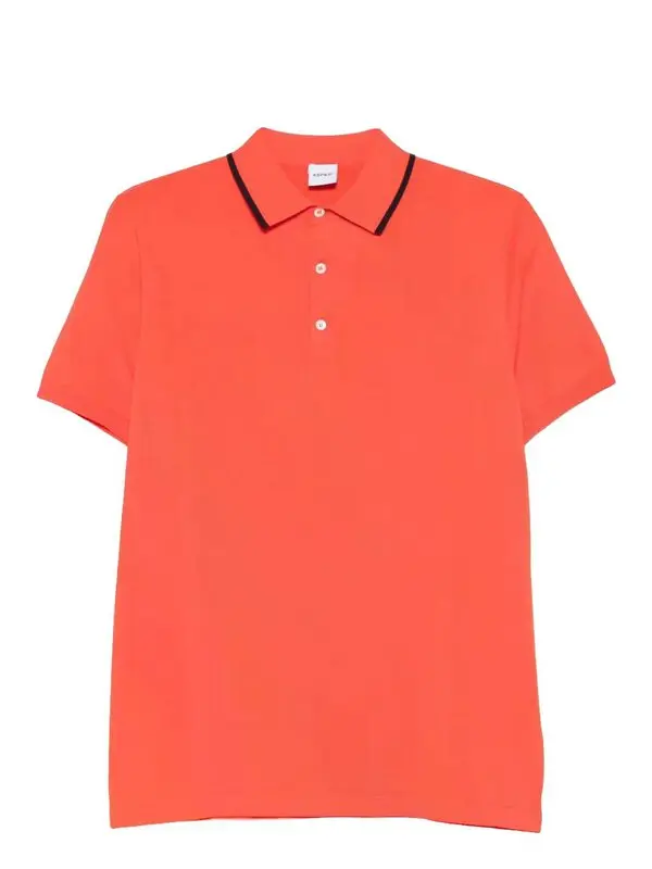 Aspesi Contrast-collar Knit Polo Shirt - Orange