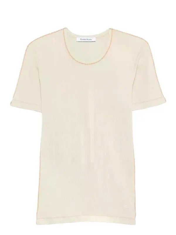 Études Studio Ribbed T-shirt With Trim - Neutrals