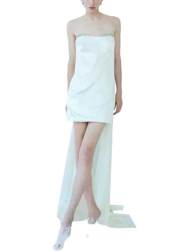 THE NEW ARRIVALS ILKYAZ OZEL Embellished Mini Dress - Neutrals