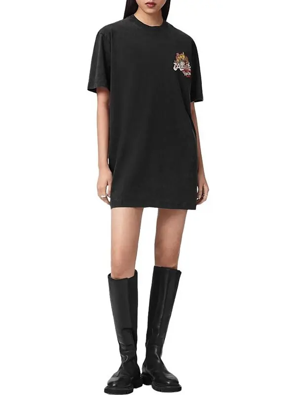 ALLSAINTS Roque Tee Dress - Washed Black