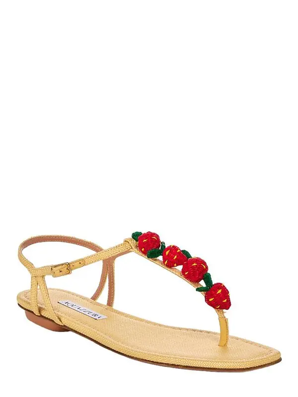 AQUAZZURA Fragolina Sugar Sandals - Natural