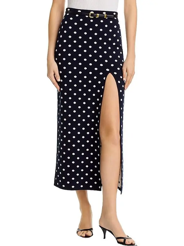 TOCCIN Coralie Midi Skirt - Midnight Polka Dot