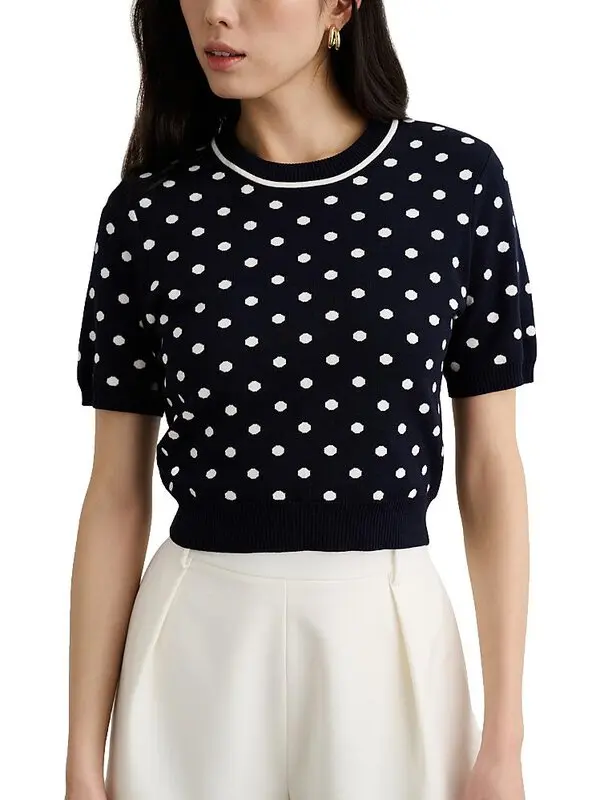 TOCCIN Birdie Polka Dot Sweater - Midnight Polka Dot