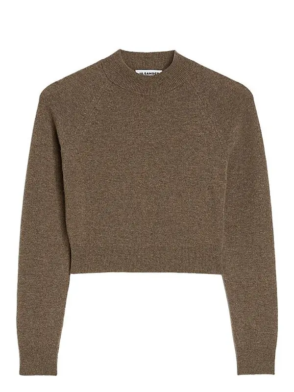 JIL SANDER Wool Cashmere Crewneck Sweater - Espresso