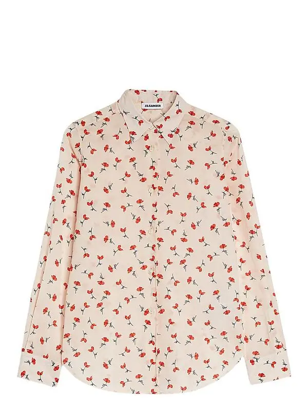 JIL SANDER Long Sleeve Button-down Shirt - Pink Salt