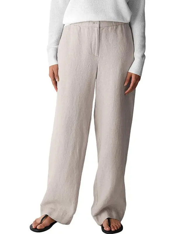 Eileen Fisher Straight Trousers - Undyed Natural