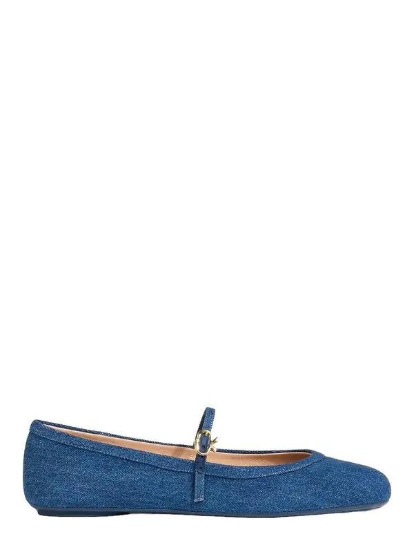 GIANVITO ROSSI Carla Denim Mary Jane Flats - Mid Denim