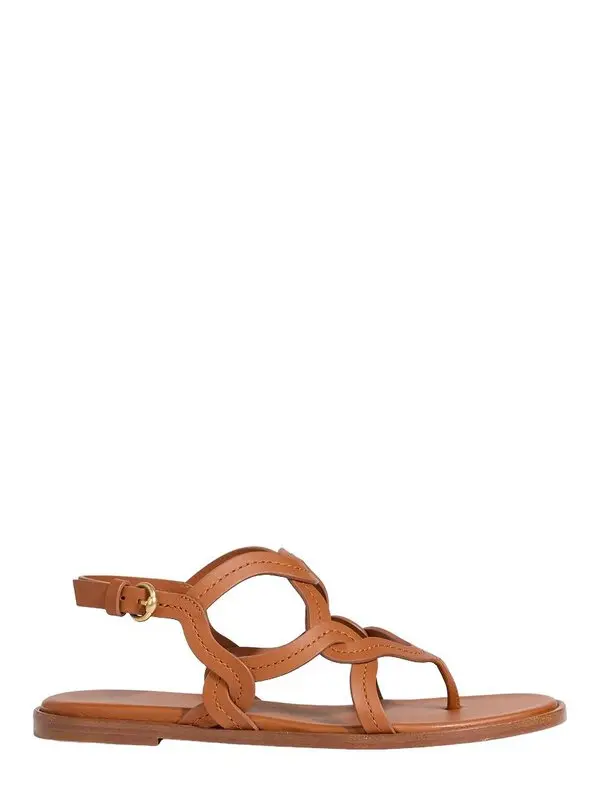 GIANVITO ROSSI Amalfi Leather Sandals - Tan