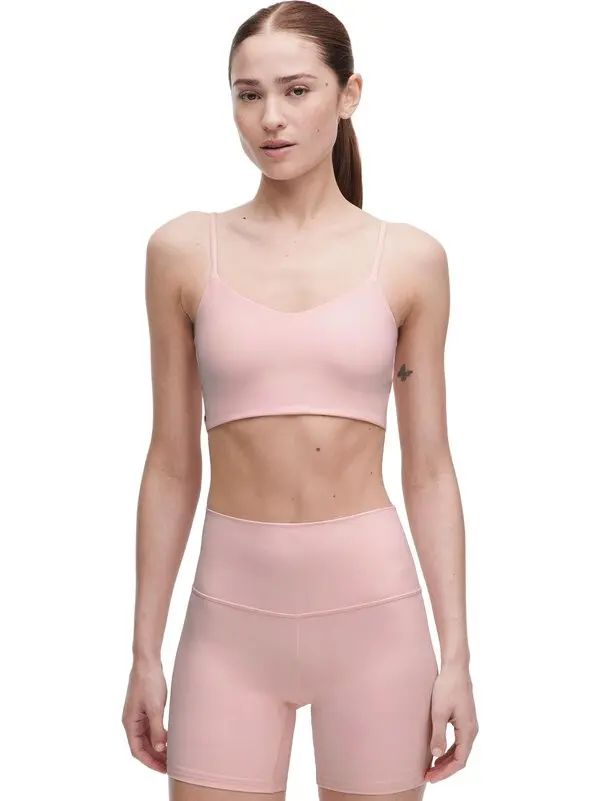 Lululemon Bend This Cami Spaghetti-strap Bra - Pink Pearl