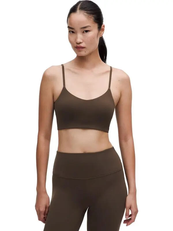 Lululemon Bend This Cami Spaghetti-strap Bra - Walnut Crunch