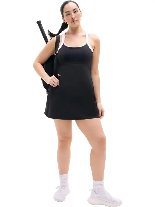 Athleta Superset Mini Dress - Black/bright White