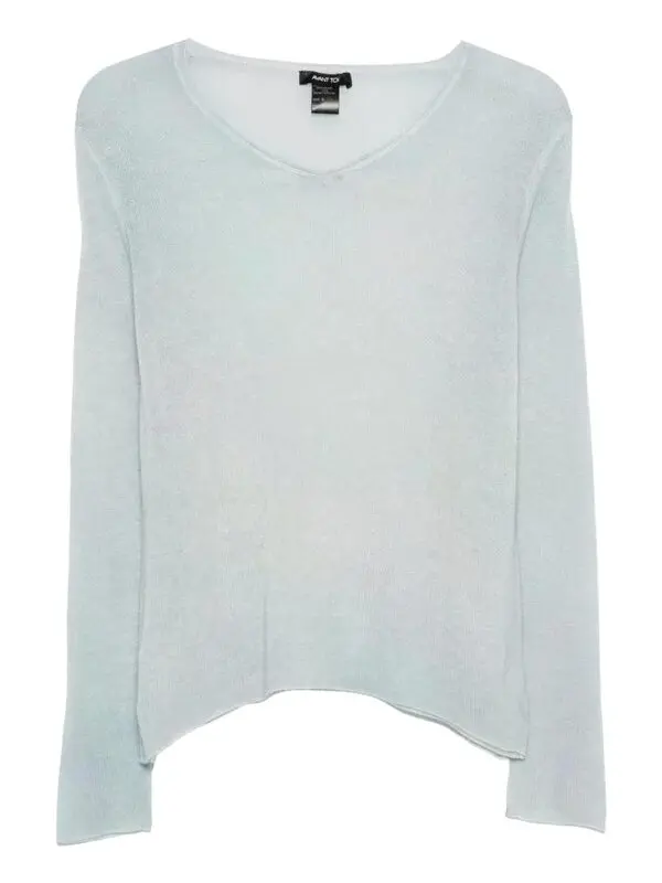 Avant Toi V-neck Long-sleeve Sweater - Blue