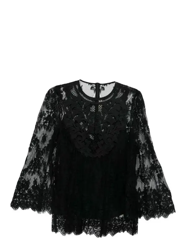 Elie Saab Floral-lace Blouse - Black