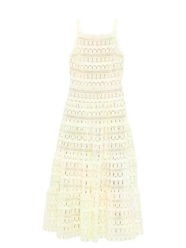 Elie Saab Lace Flared Midi Dress - Yellow