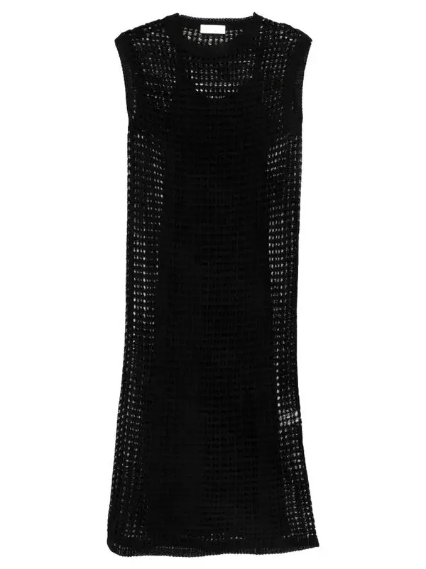 ROBERTO COLLINA Mesh-knit Midi Dress - Black