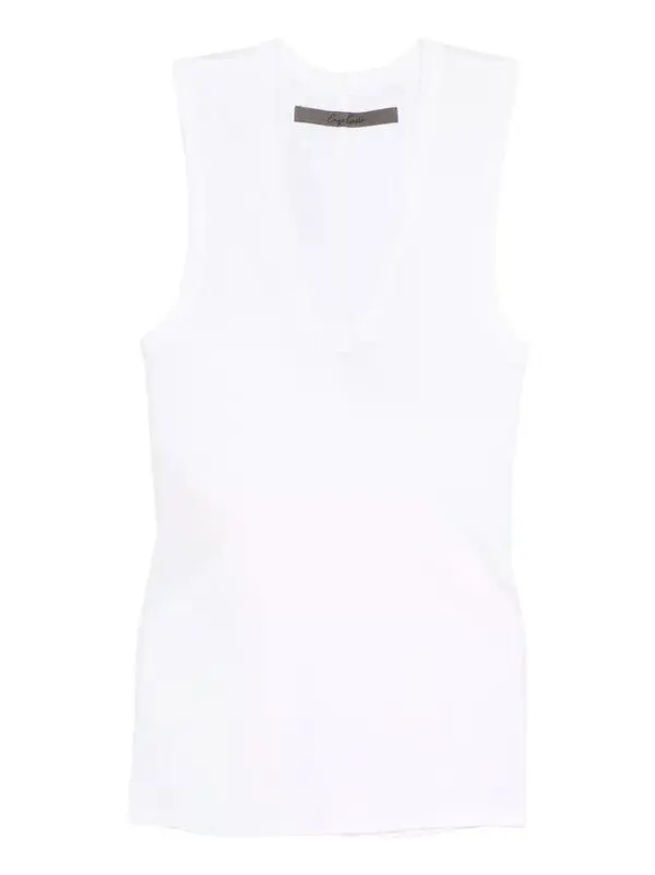 Enza Costa V-neck Sleeveless Top - White