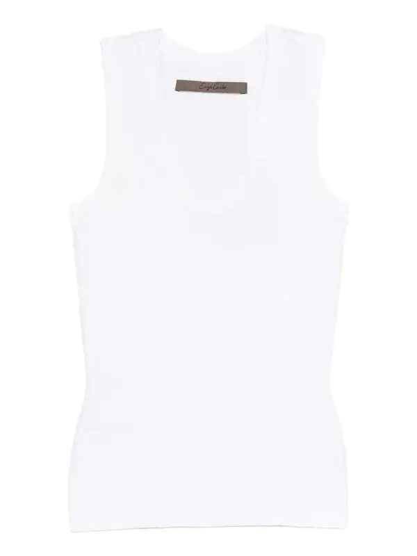 Enza Costa Textured Rib Tank Top - White