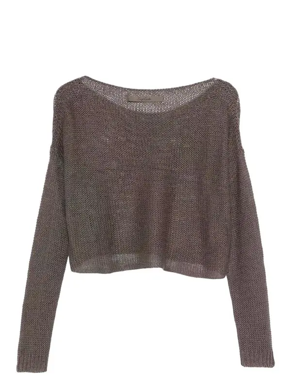 Enza Costa Boatneck Sweater - Grey