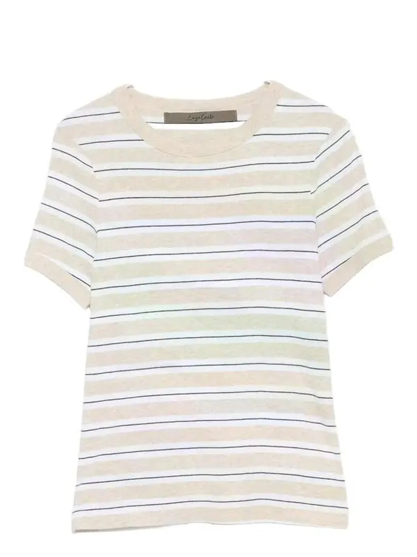 Enza Costa Striped T-shirt - Neutrals