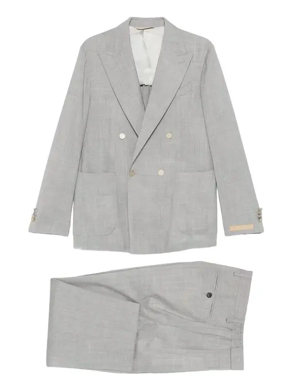 BRIGLIA 1949 Porto Bellos Pocket Double-breasted Suit - Grey