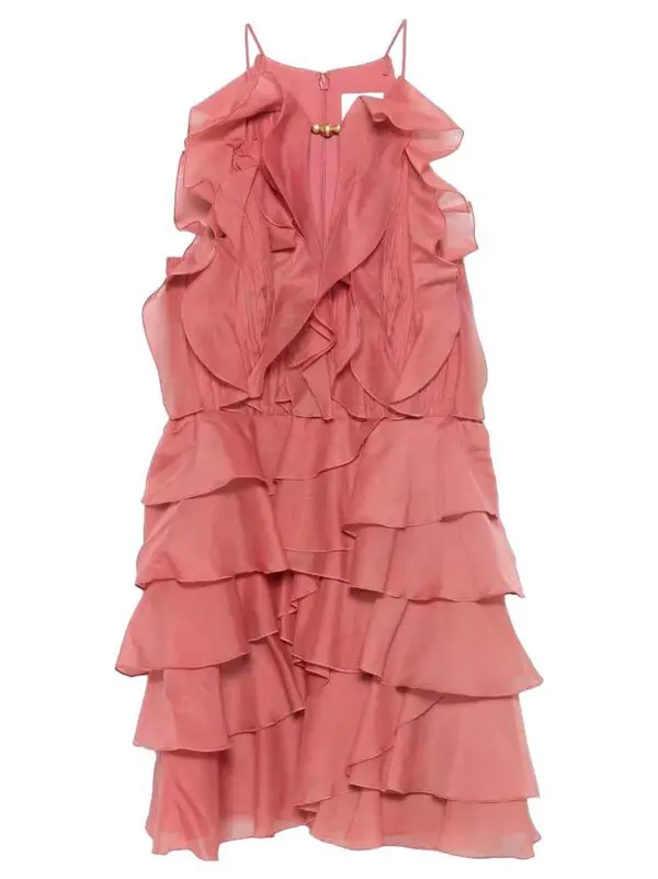 Aje Cleio Layered Mini Dress - Pink