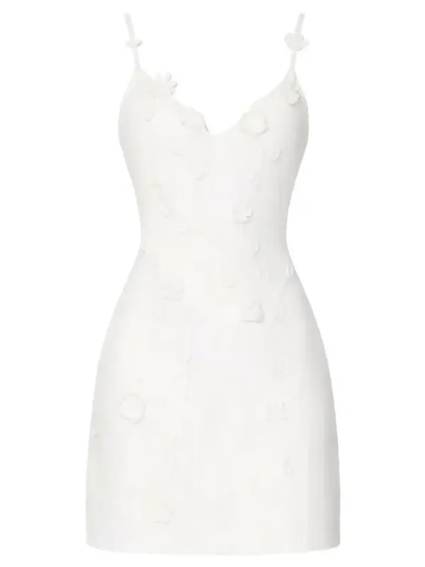 Cult Gaia Floral-appliqué Mini Dress - White