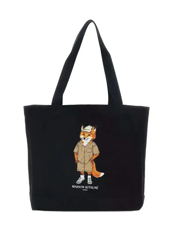 Maison Kitsuné Fox Graphic Tote Bag - Black