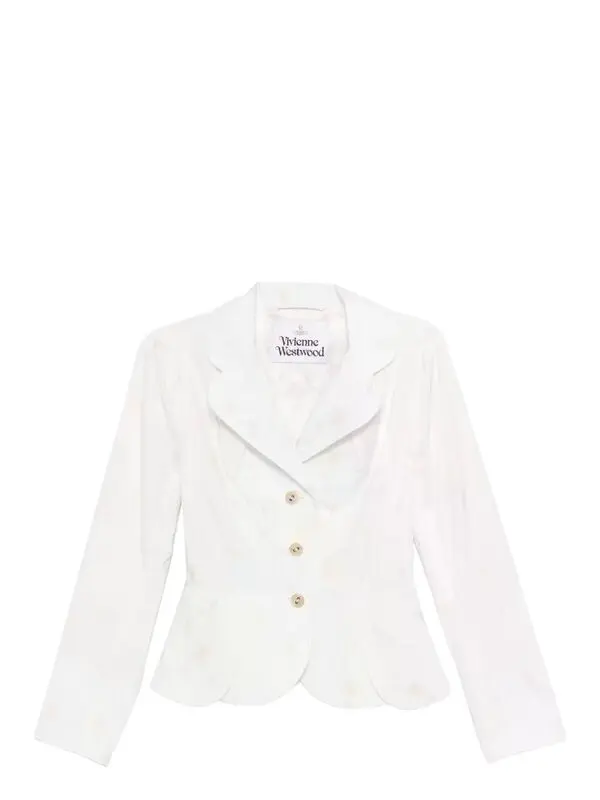 VIVIENNE WESTWOOD Embroidered-flower Button Jacket - White