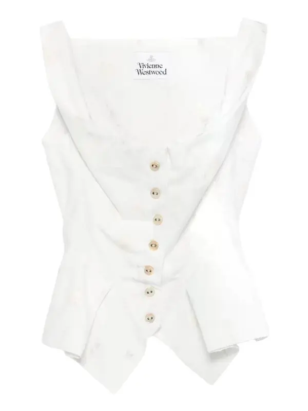 VIVIENNE WESTWOOD Button-front Floral Vest - White