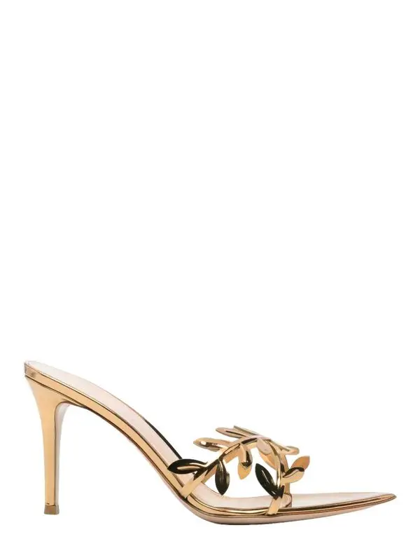 GIANVITO ROSSI Leaf-strap Sandals - Gold